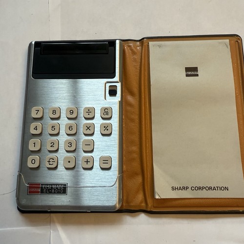 Vintage Sharp ELSI MATE EL-8010 Calculator with Case & Tasted Working ...