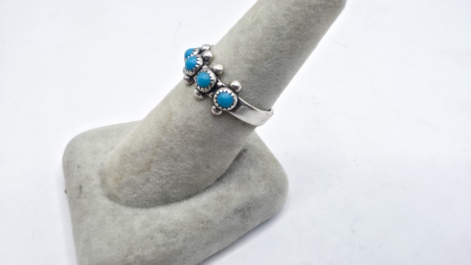 BELL TRADING POST Old Pawn Sterling Turquoise Needlepoint Snake Eyes ...