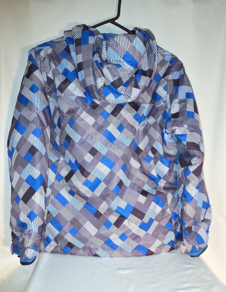 Lands End Boys M Jacket Coat Primaloft Blue Design Hood Cozy Soft Grow ...