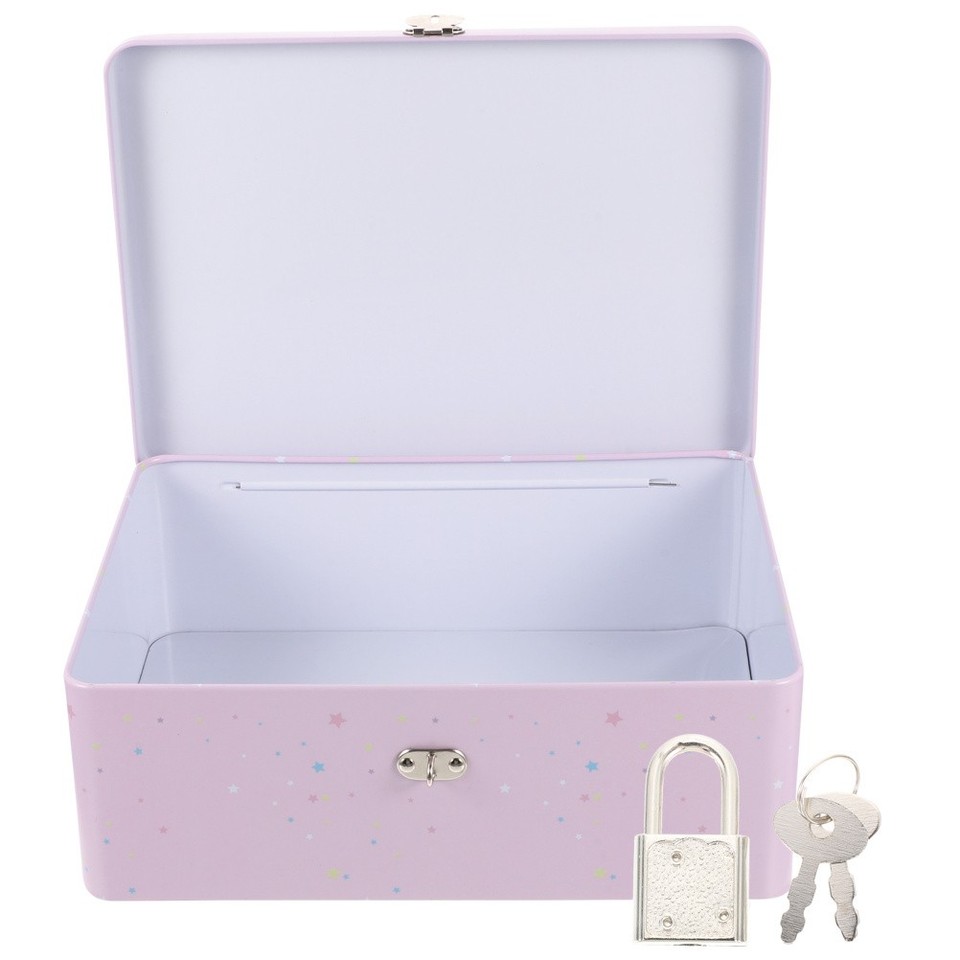 Jewellery Tin Box with Lock Beautiful Mini Tinplate Storage Boxes ...