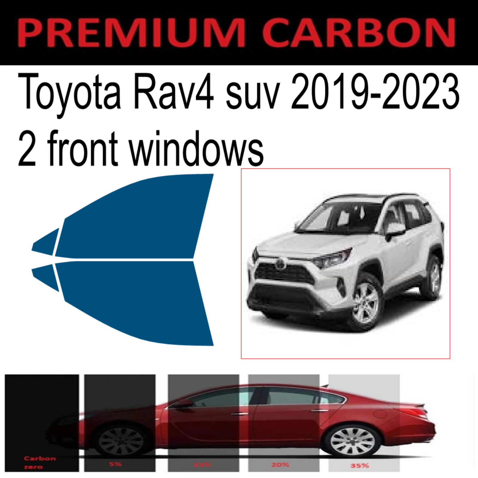 2019-2024 Toyota Rav4 SUV Premium Nano Carbon Window Tint fits | 2F ...