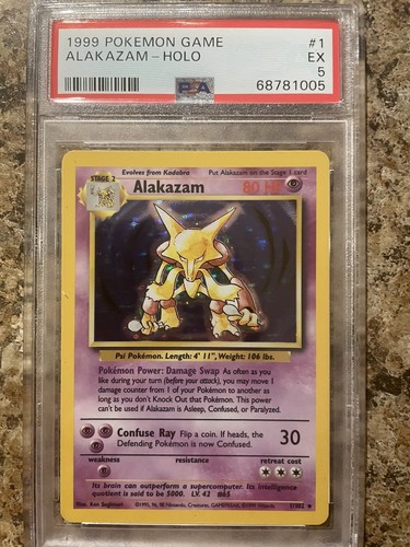 1999 Pokemon Base Set Alakazam Holo #1 PSA 5 | eBay