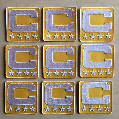 YELLOW GOLD Captain C Patch for Jersey Football Soccer Baseball Hockey ...
