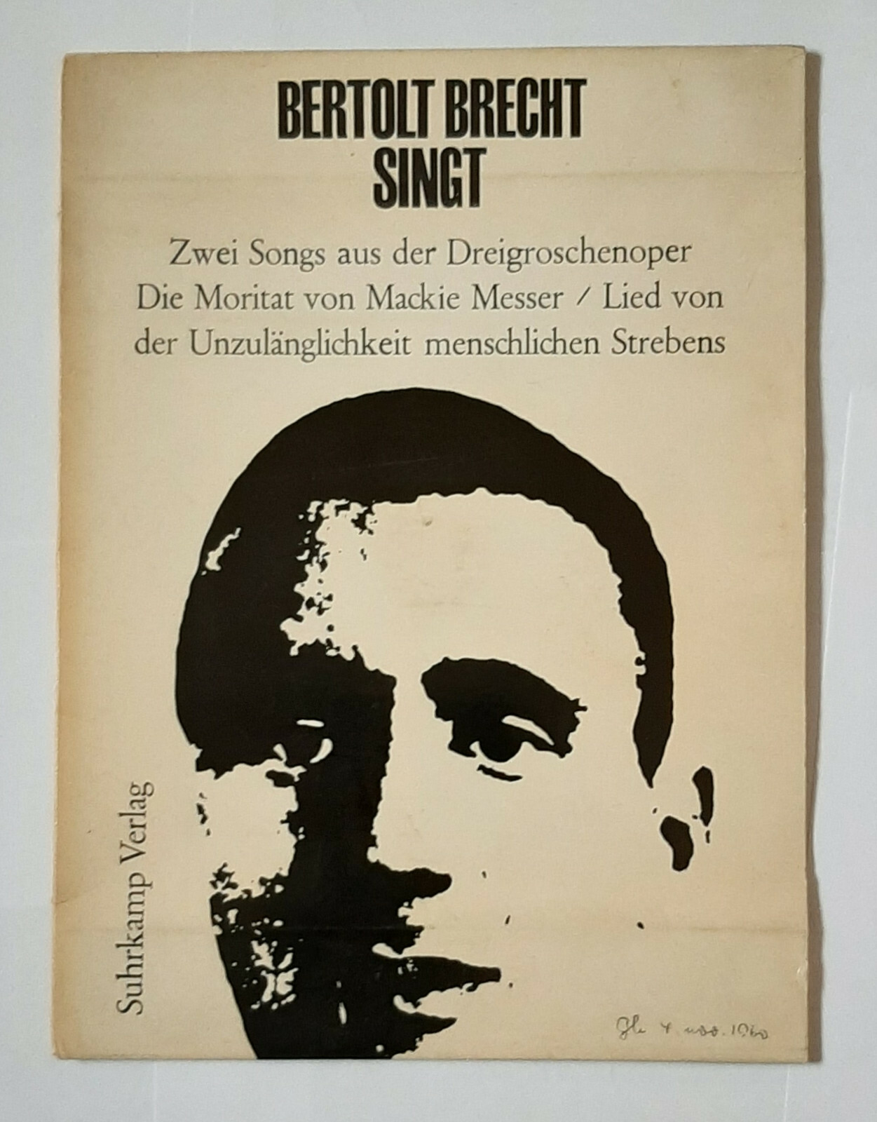 7'' Bertolt Brecht singt - Zwei Songs aus der Dreigroschenoper - Single ...