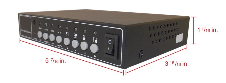 Evertech 4 Channel Analog Video Security Camera Color Quad Splitter ...