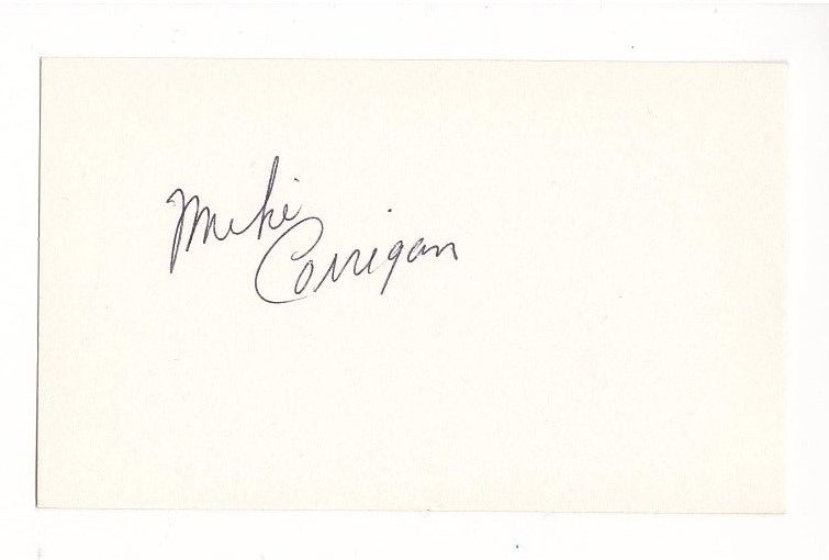 MIKE CORRIGAN SIGNED 3x5 INDEX CARD AUTOGRAPH NHL 1967-78 LA KINGS ...