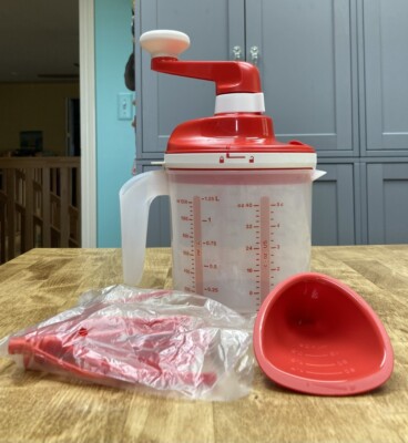 Tupperware EZ Speedy Manual Whip N Mix with Funnel-Chili Red-NEW ...