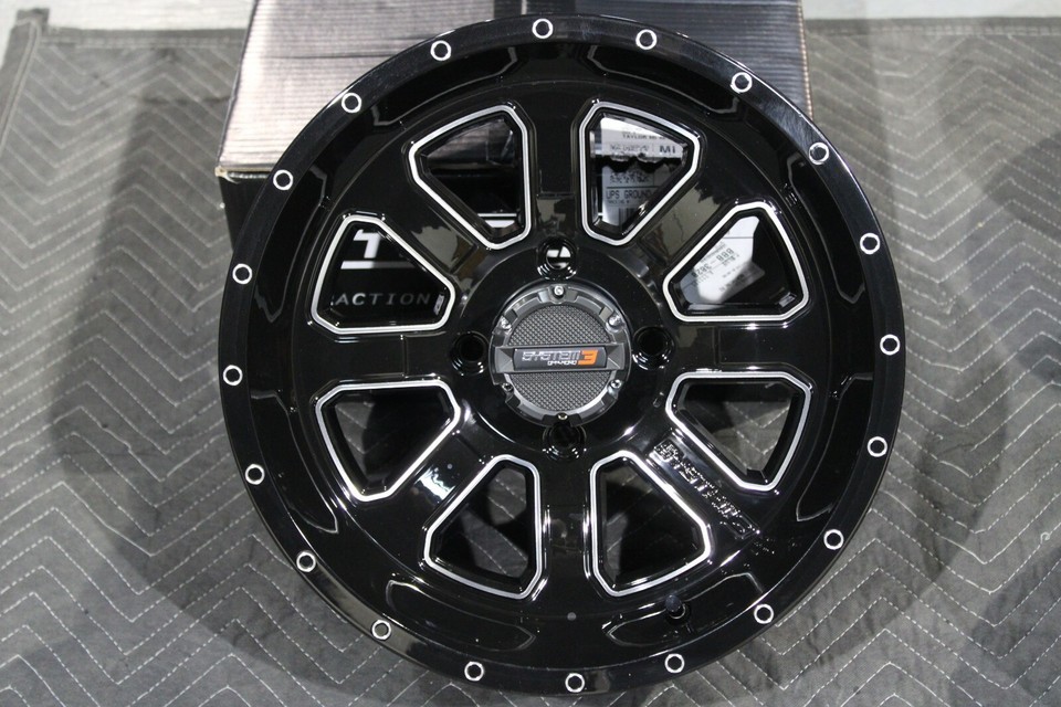 YAMAHA WOLVERINE 350 14" SYSTEM 3 ST-4 MACHINED / BLK ATV WHEELS (SET 4 ...