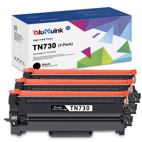 3PK TN-730 TN730 Black Toner Replacement for Brother TN730 Toner HL ...
