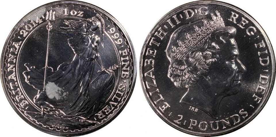 Britannia Rare Mule Error w/ Lunar Obverse 2014 1 oz 999 Silver Coin ...