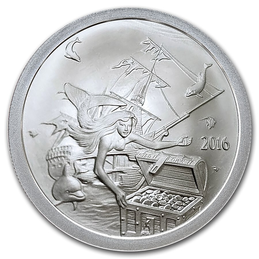 2016 Silverbug Island MERMAID 1 Oz 999 FINE Silver BU Coin Round ...