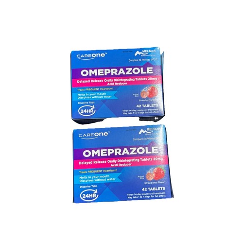 2 Pack Care One Omeprazole Delayed-Release Acid Reducer Capsules, 20 mg ...