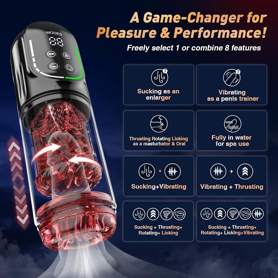 Male Massager Toys for Men Thrusting Male Stroker APP Control Pump ...