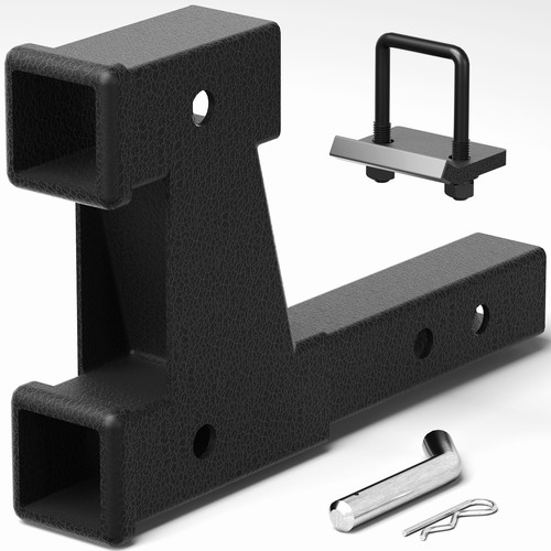 4000 LB Dual 2" Trailer Hitch Receiver Rise-Drop Adapter Extender ...