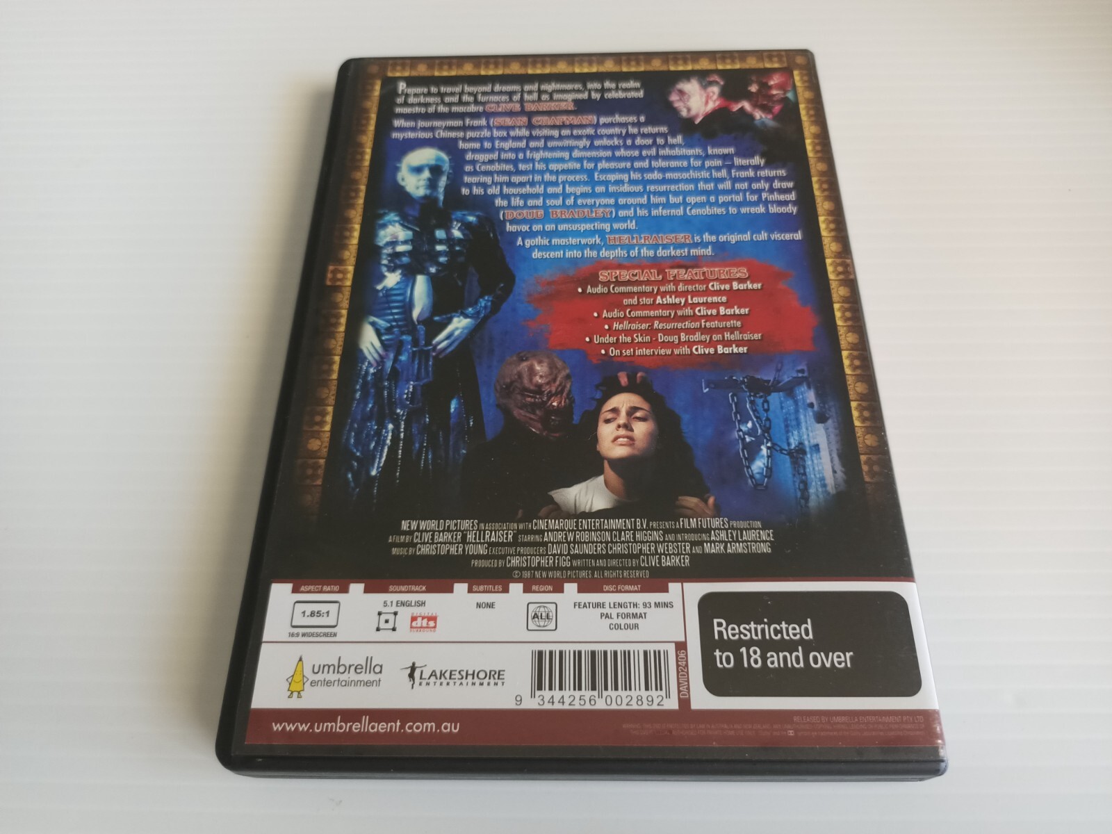Hellraiser (ALL REGION DVD) 9344256002892 | eBay Australia
