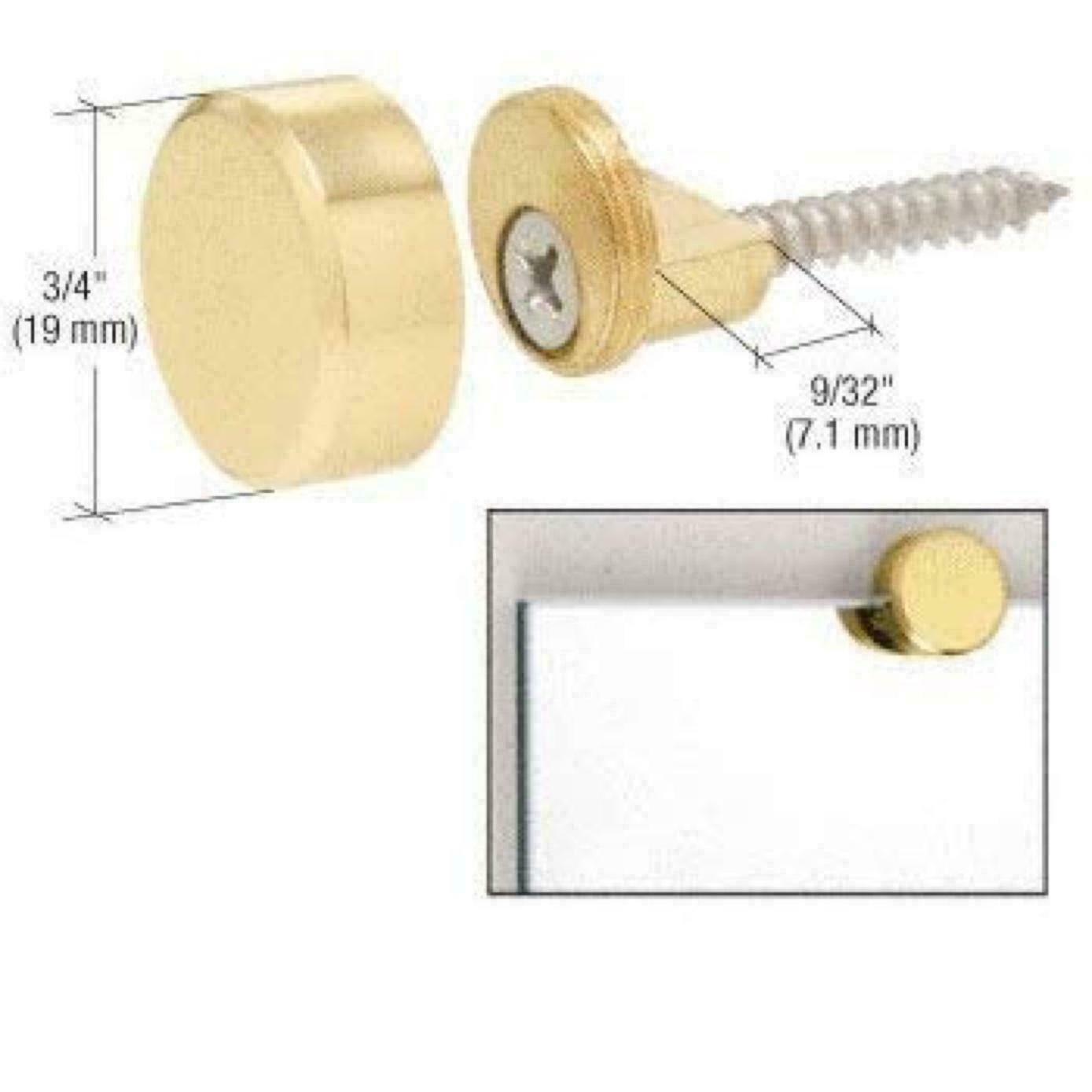 CRL Clips de Fixation pour Bord de Miroir Rond en Laiton Poli x 4 6mm ...