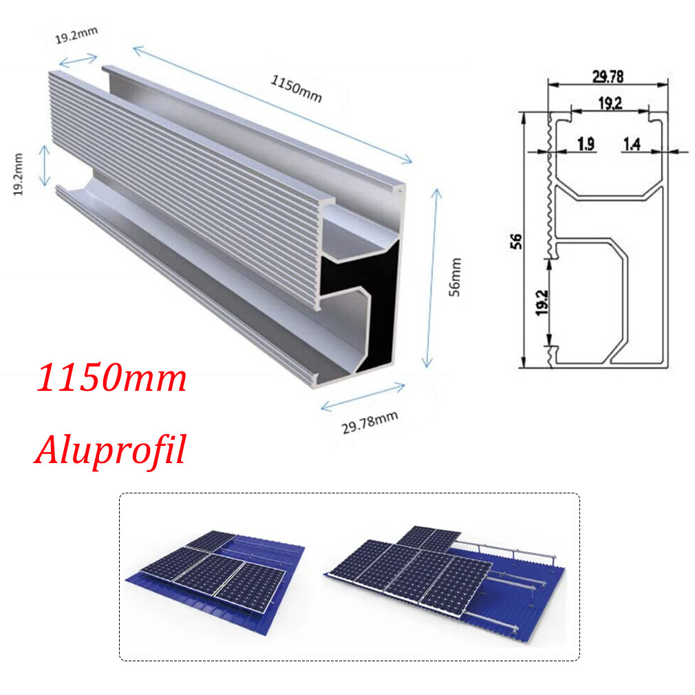 Solarprofil Montageprofil Photovoltaik Solar Alu Profil Solarschiene ...