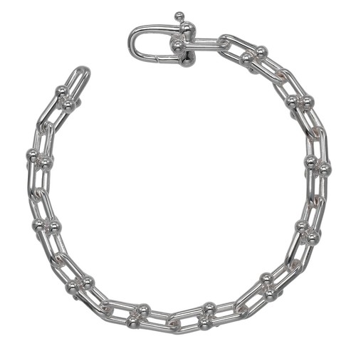 TIFFANY&Co. hardware small link Bracelet Wrist Size6" Silver925 17g Women | eBay