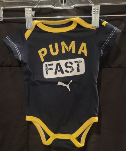 Puma Baby Boy One Piece Bodysuit Size 0/3M 'Fast' Dark Blue | eBay