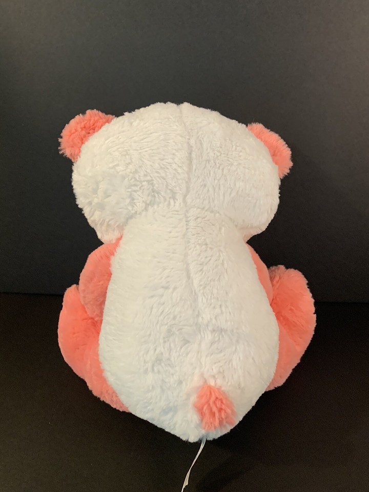 Hug & Luv Large 17”Big Eyed White, Pink Love Panda Bear Love Heart SOFT ...