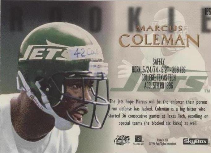 1996 Skybox Premium Marcus Coleman #186 for sale | eBay