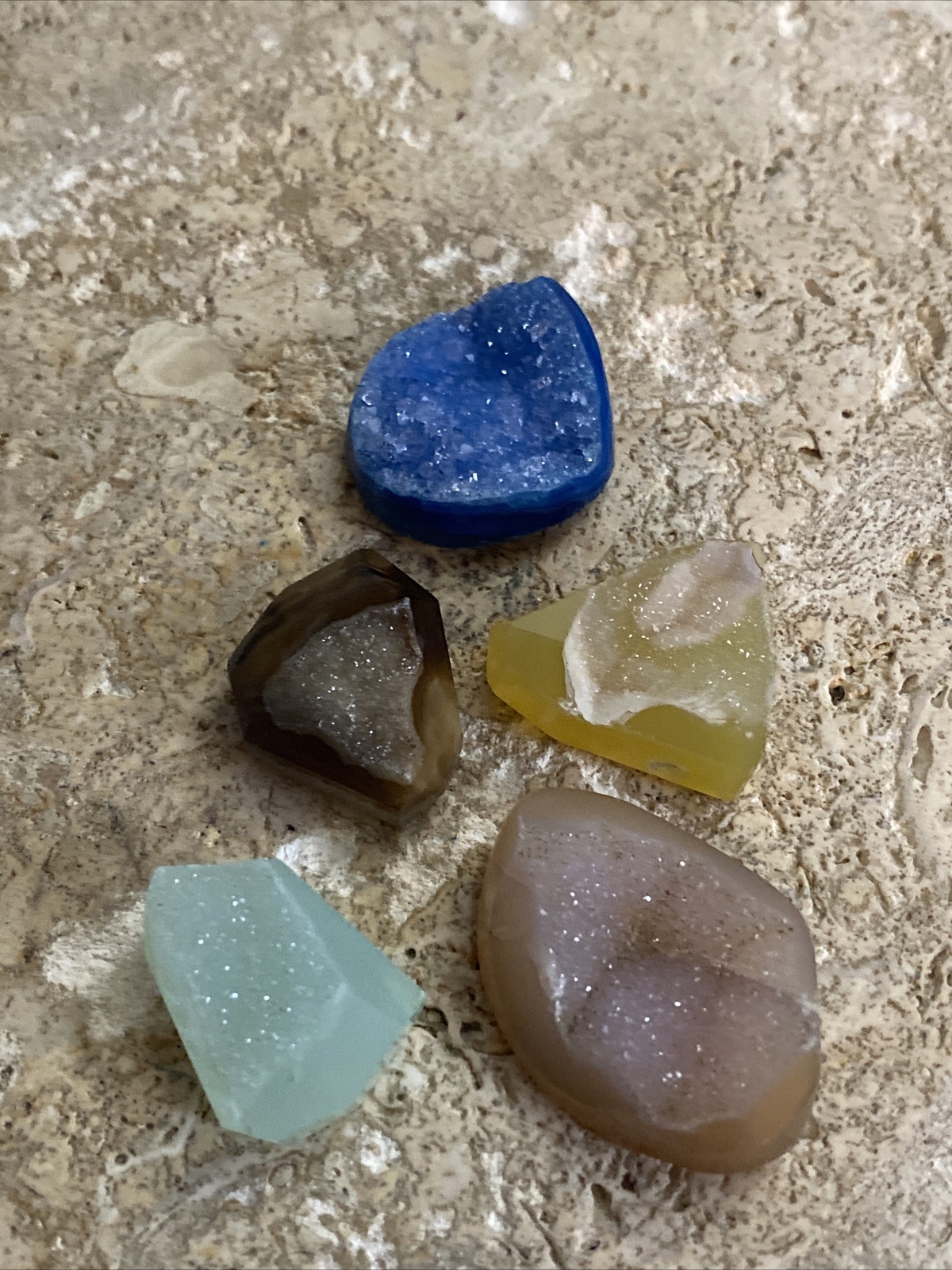 NWT Set Of 5 Multi Color Drusy Druzy Quartz Gemstones #4066 | eBay