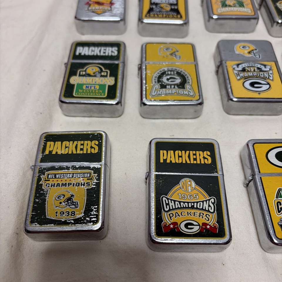 Lot 19 Danbury Mint Green Bay Packers Lighters NFL See Pic For Details ...