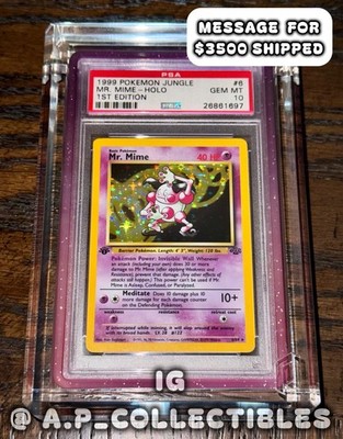 Pokemon Mr. Mime Jungle 1st Edition Holo Rare #6 PSA 10 Gem Mint | eBay