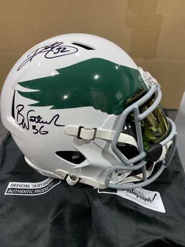 Brian Westbrook / Ricky Waters Signed F/S Throwback Speed Helmet ...