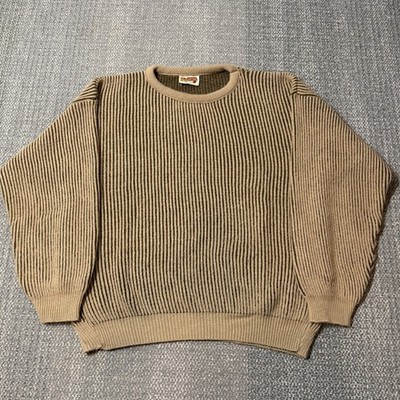 Vintage Red Camel Striped Fisherman Knit Sweater Tan/Olive XL Heritage ...