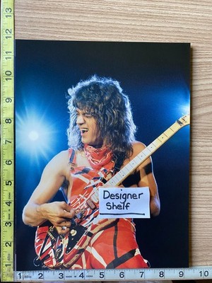 Eddie Van Halen In Bandana & Overalls Concert Performance Scene Book ...