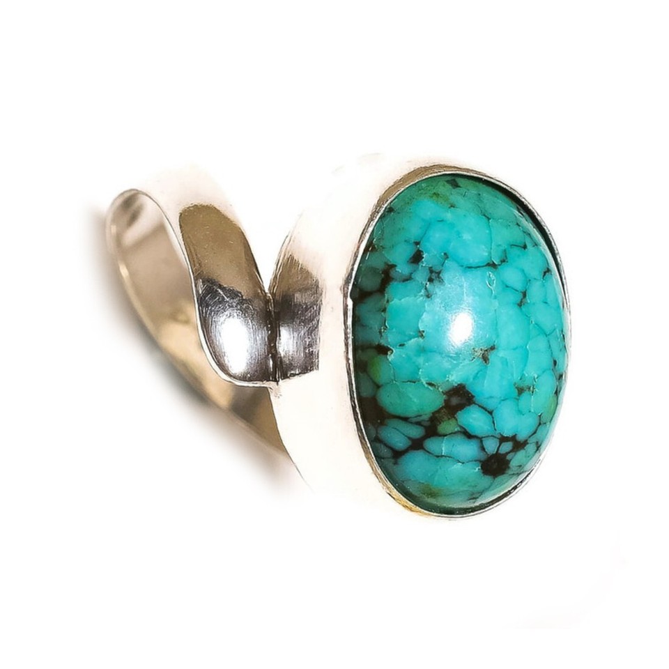 Spider Web Turquoise Cabochon Oval Gemstone Handmade Statement Rare ...