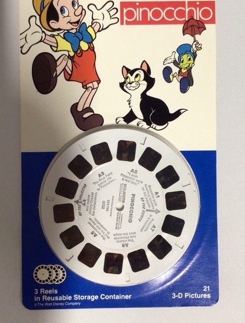 Vintage 1992 TYCO View-master 3d Pinocchio Walt Disney 3 Reels for sale ...