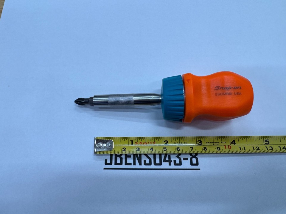Snap-on Tools TEAL & ORANGE Stubby Hard Grip Ratcheting Screwdriver ...