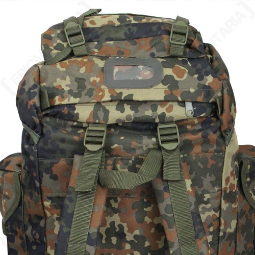 German Army Style Flecktarn 65L Rucksack - Military Backpack Bag Cadets ...