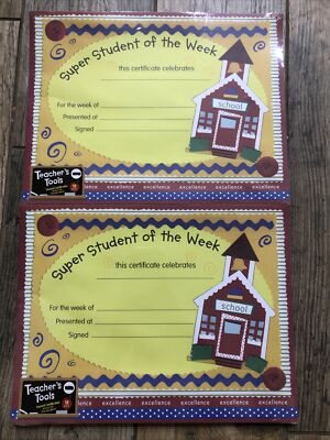 Lot of 2 Super Student of the Week (15 pack) Certificates ~ New | eBay