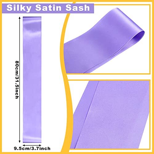 24 Pcs Plain Satin Sash For Pageants Long from Shoulder to Hip Assorted ...