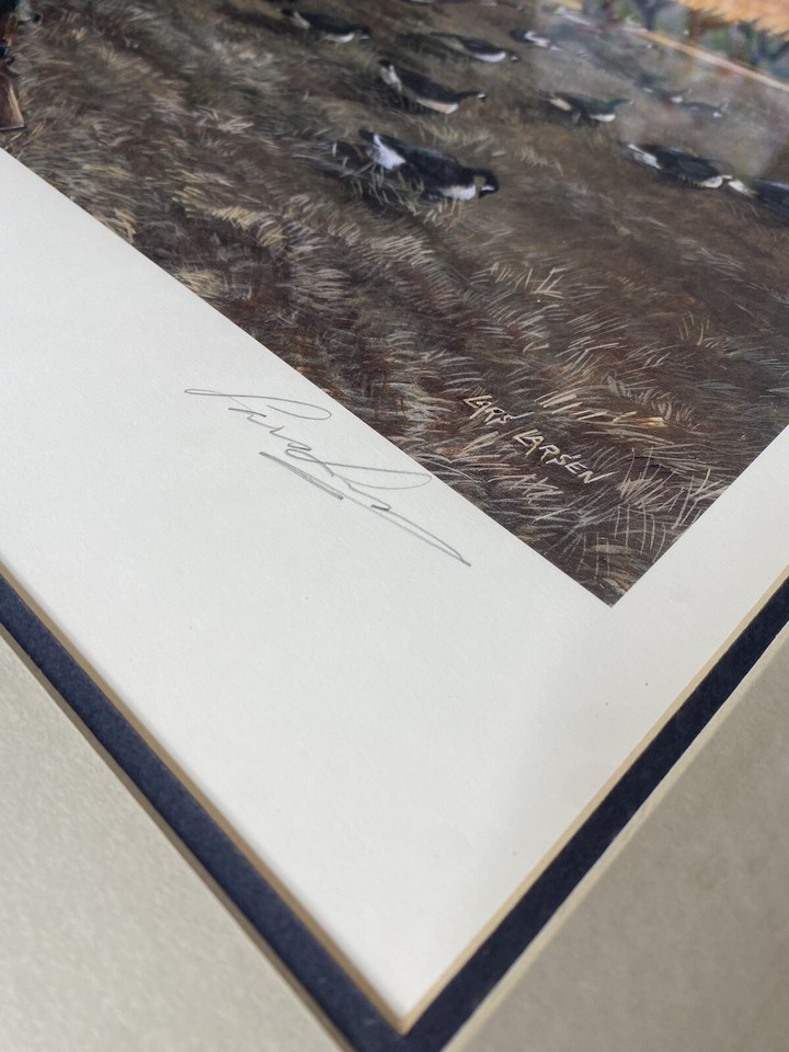 VINTAGE LARS LARSEN “ABSENT” SIGNED FRAMED NUMBERED PRINT DUCKS ...