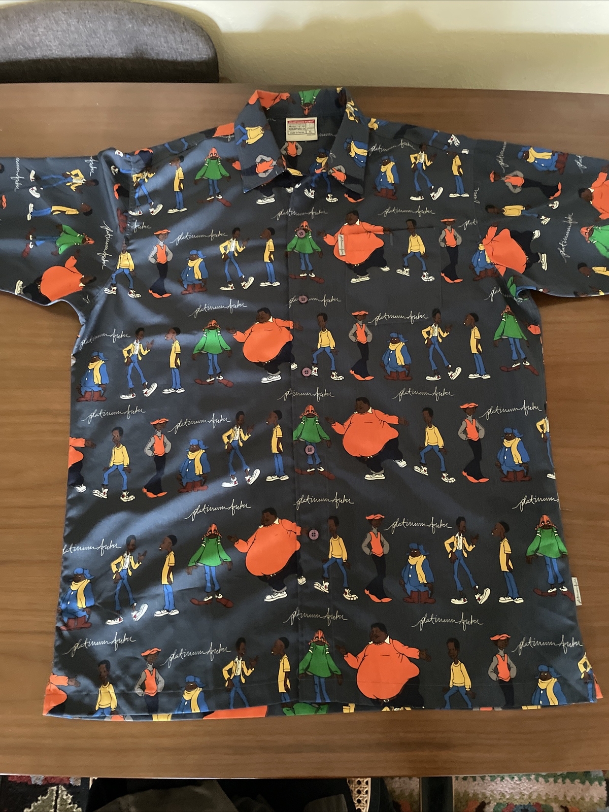 Platinum Fubu Fat Albert Junkyard Gang Print Collar S… - Gem