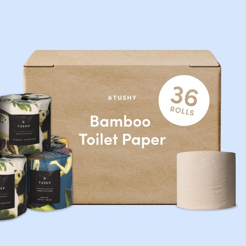 Premium Bamboo Toilet Paper | 3 Ply, 300 Sheets Per Roll - 36 Pack ...