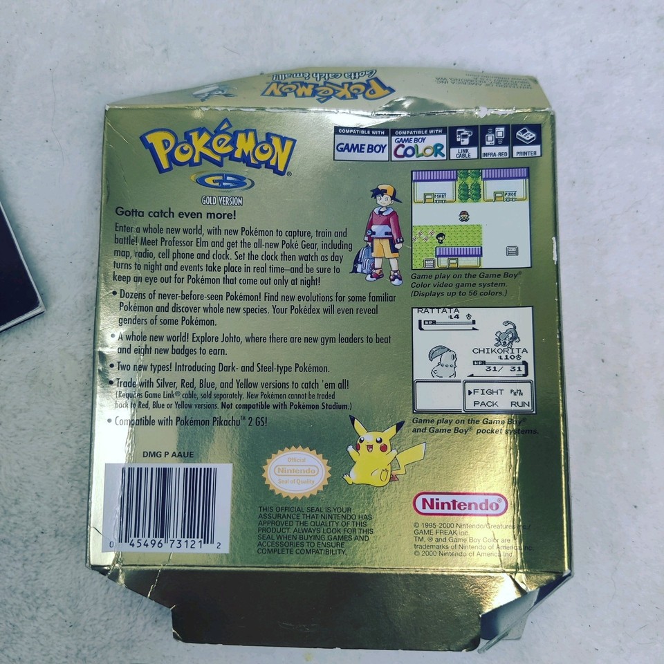 Authentic Original Pokemon Gold Version Game Boy Color BOX ONLY Read | eBay