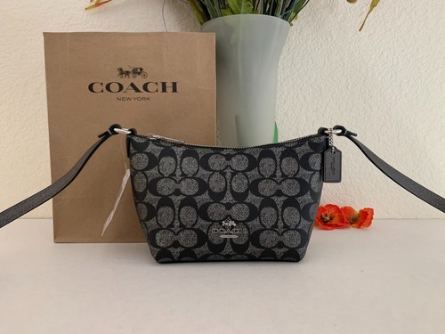 NWT COACH CW338 Zip Top Crossbody Bag in Signature Canvas&Leather ...