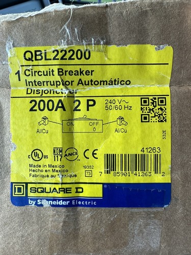 Square D 240V Circuit Breaker - 200A (QBL22200) 785901412632| eBay