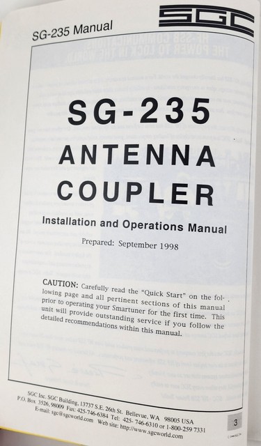 SGC Sg-235 500 Watt HF Smartuner Automatic Antenna Tuner Guaranteed for ...