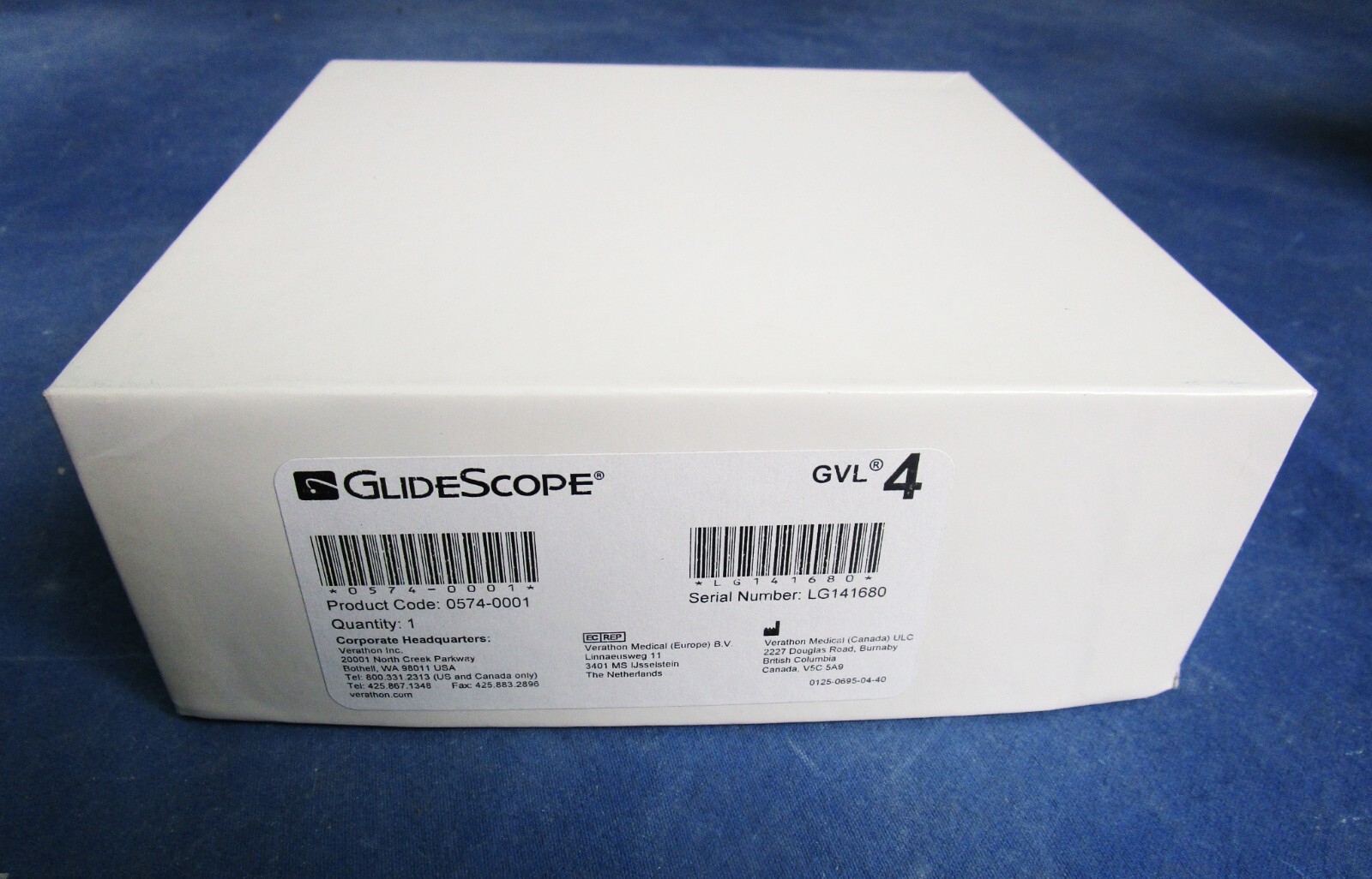 Verathon Glidescope Video Laryngoscope GVL 4 Reusable Camera Blade 0574 ...