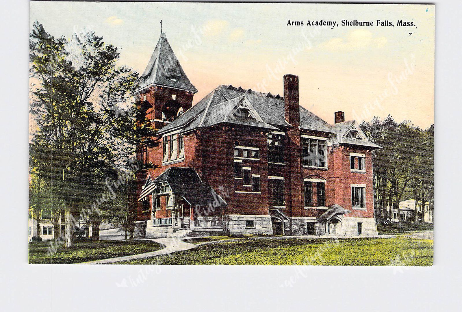 PPC Postcard MA Massachusetts Shelburne Falls Arms Academy Exterior #1 | eBay