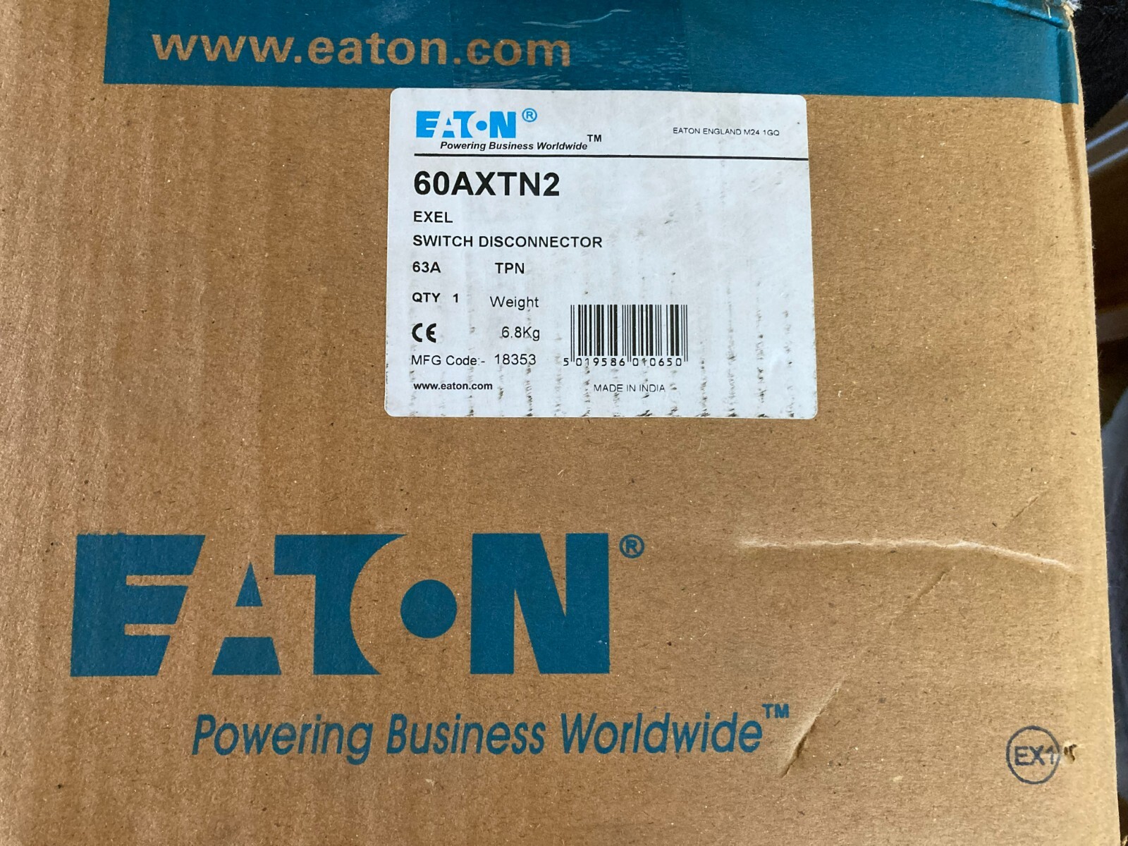 Eaton Exel 63 Amp Switch Disconnector Isolator 3 Phase Pole 60AXTN2 MEM ...