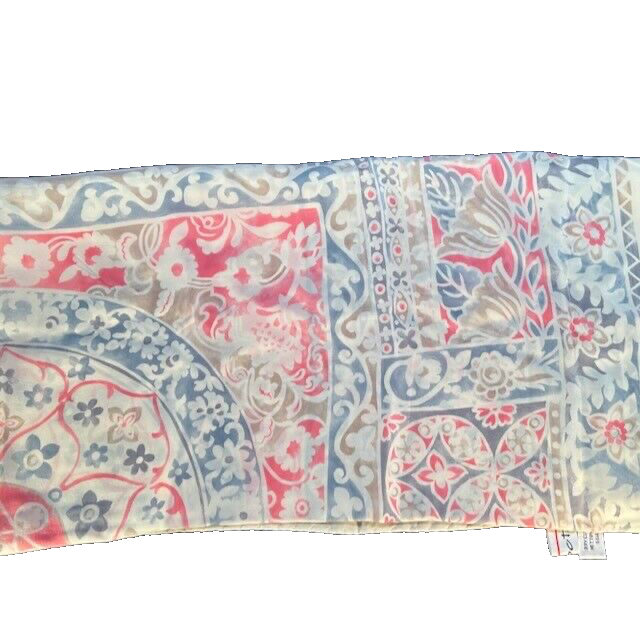 Talbot's Silk Scarf 34" Square Floral Pink Blue Taupe Ivory Vintage ...