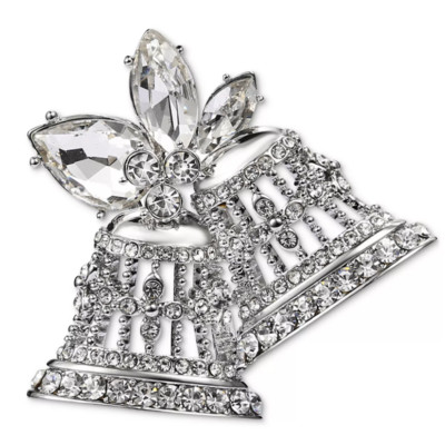 Charter Club Silver-Tone Crystal Bell Pin | eBay