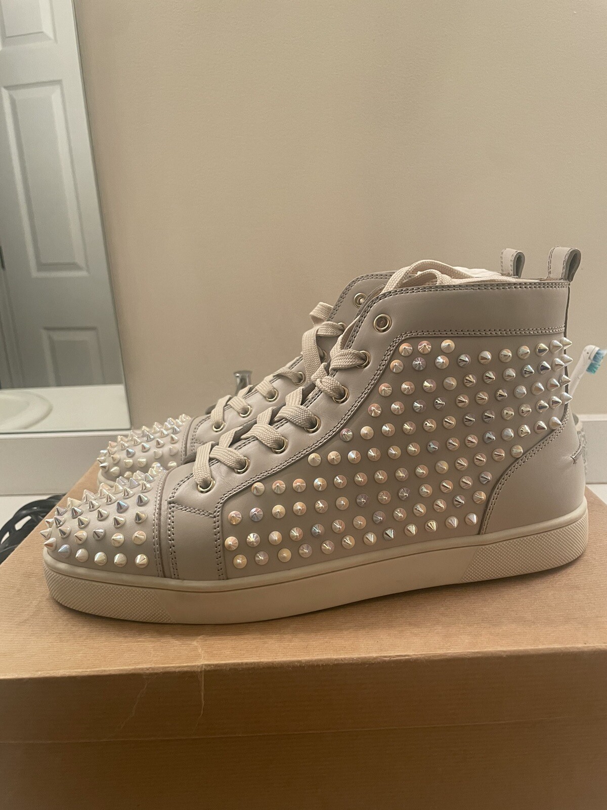 Christian Louboutin Spike High Top Sneakers Shoes LOU… - Gem